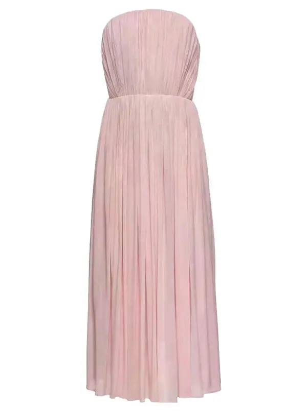 Magda Butrym Pleated Strapless Midi Dress - Pink