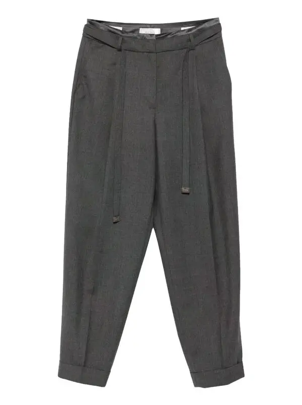 Peserico Pleated Belted Trousers - Grey
