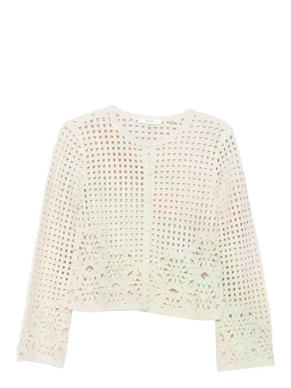 FRAME Crochet Knit Cardigan - Neutrals