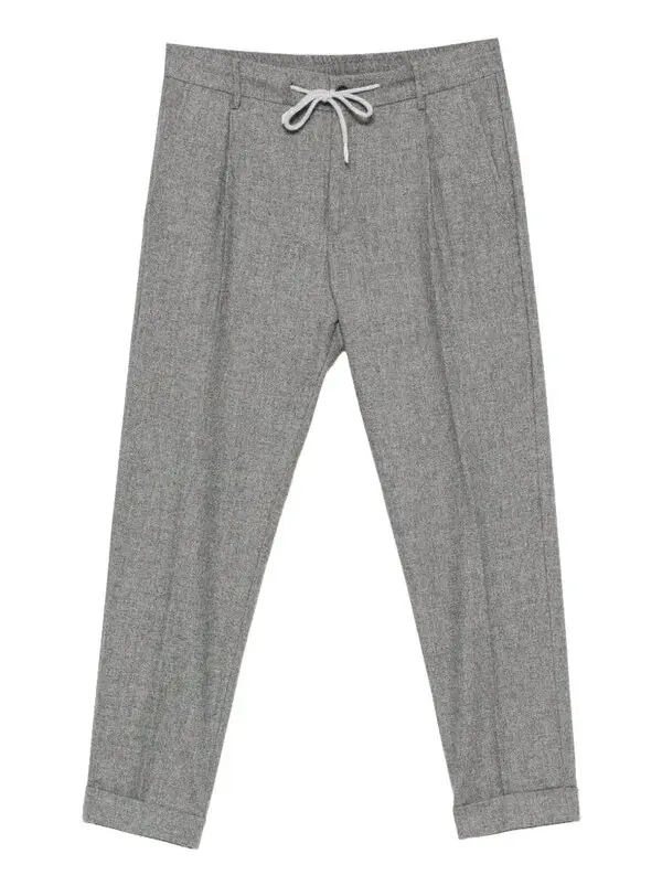 Eleventy Drawstring Pleated Trousers - Grey