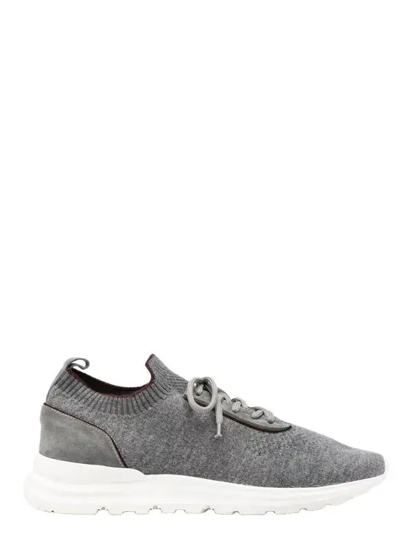 Eleventy Panelled Knit Sneakers - Grey