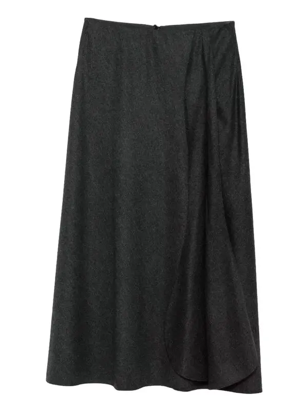 Giorgio Armani Asymmetric Draped Midi Skirt - Grey