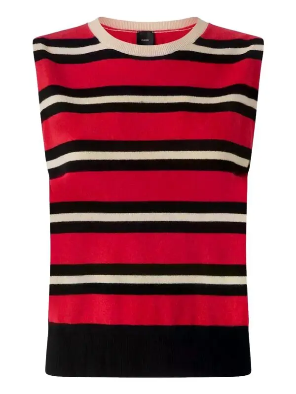 Pinko Striped Knitted Vest - Red