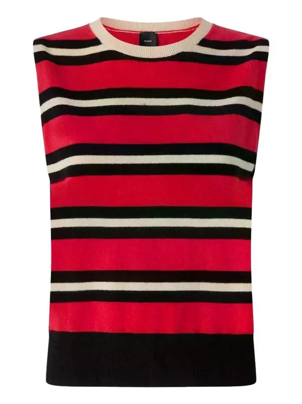 Pinko Striped Knitted Vest - Red