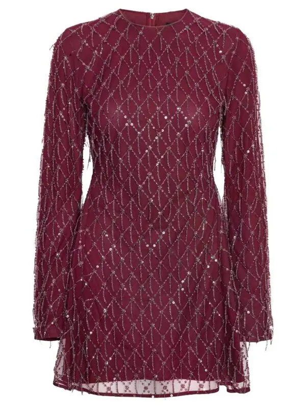 ROTATE BY BIRGER CHRISTENSEN Sequin Embellished Mini Dress - Red