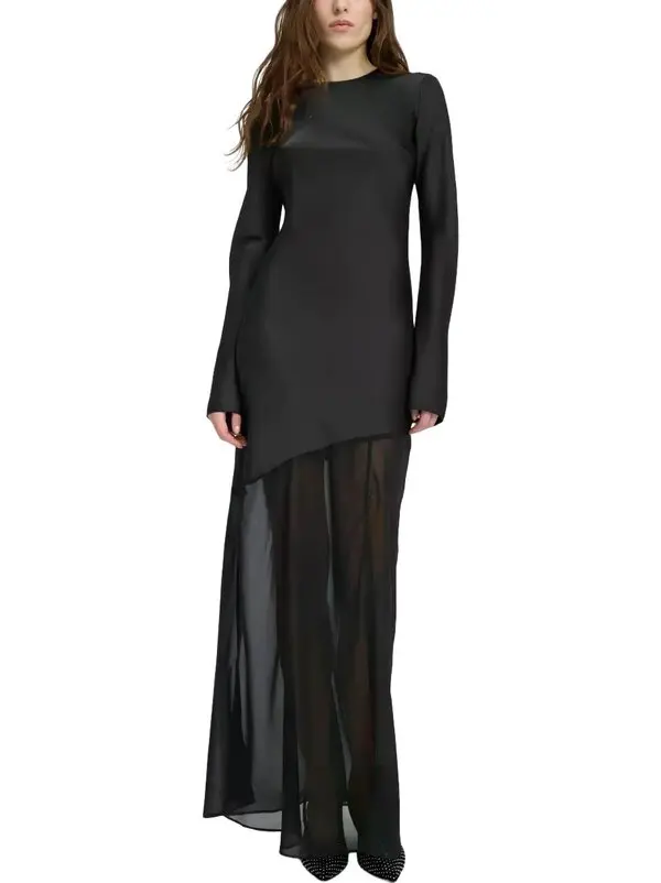 ROTATE BY BIRGER CHRISTENSEN Maxi Long Sleeve Slit Dress - Black
