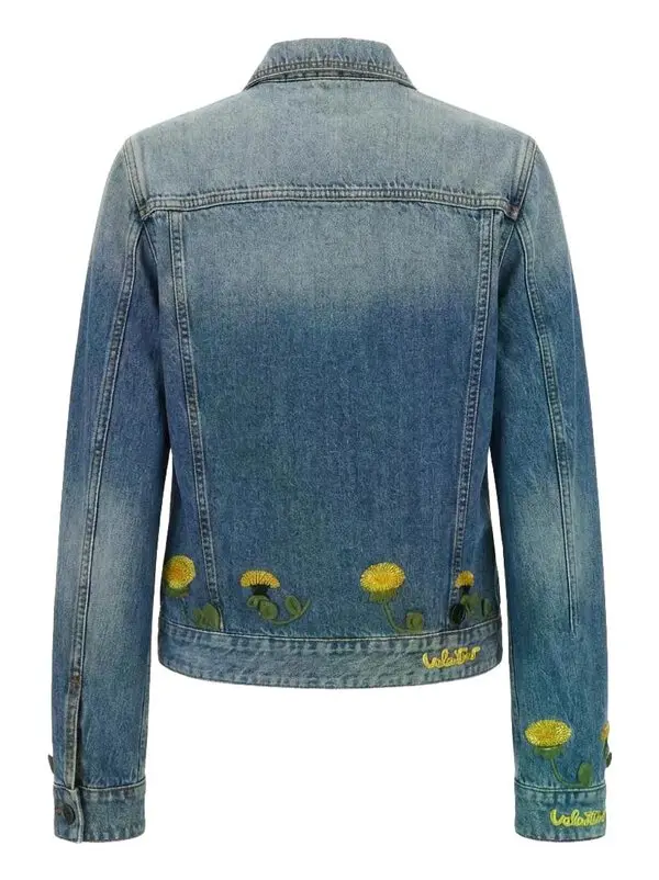 Valentino Garavani Embroidered Denim Jacket - Blue
