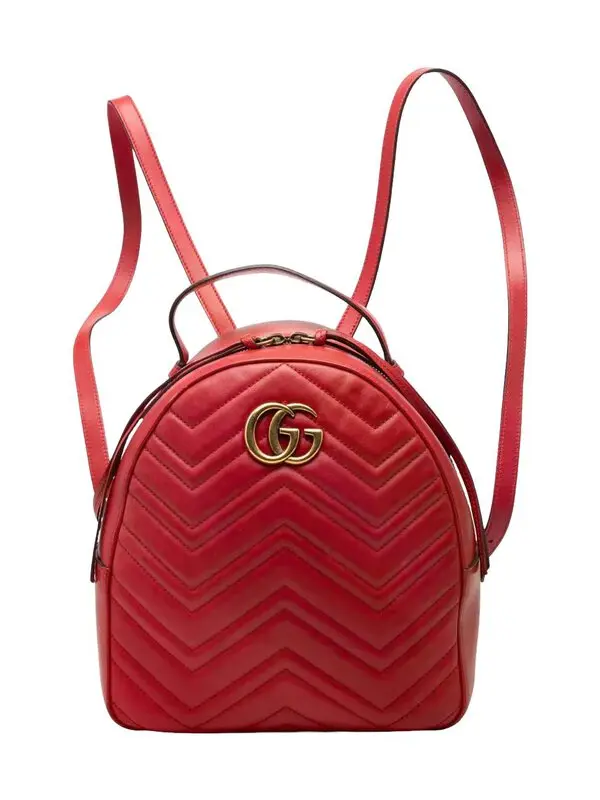 Gucci Gg Marmont Matelassé Leather Backpack - Red