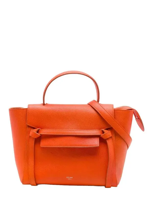 Celine 2017 Micro Grained Calfskin Belt Bag Satchel - Orange