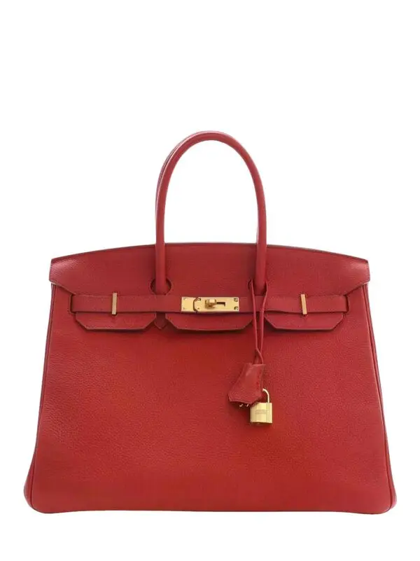 Hermès 2015 Togo Birkin Retourne 35 Handbag - Red
