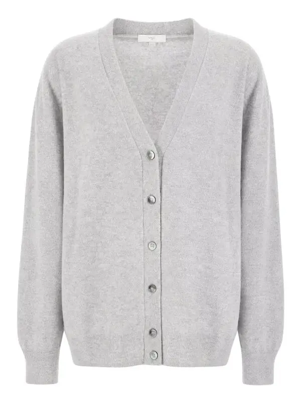 Malo Fine-knit Cashmere Cardigan - Grey
