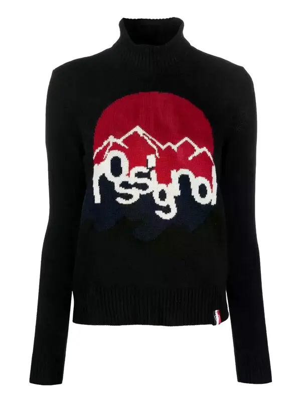 Rossignol Intarsia-knit Roll Neck Jumper - Black
