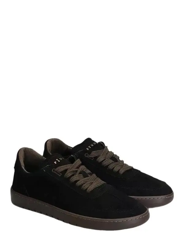 PIUMHA STUDIO Low-top Suede Lace-up Sneakers - Black