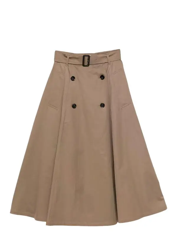Burberry Double-breasted Belted Skirt - Neutrals