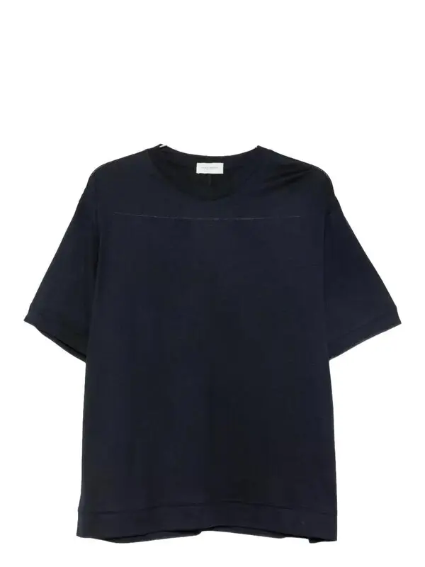 PAOLO PECORA Ribbed-trim Short-sleeve T-shirt - Blue