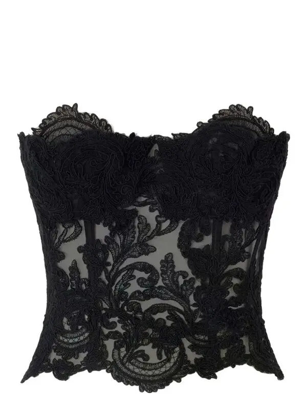 Ermanno Scervino Lace-overlay Corset Top - Black