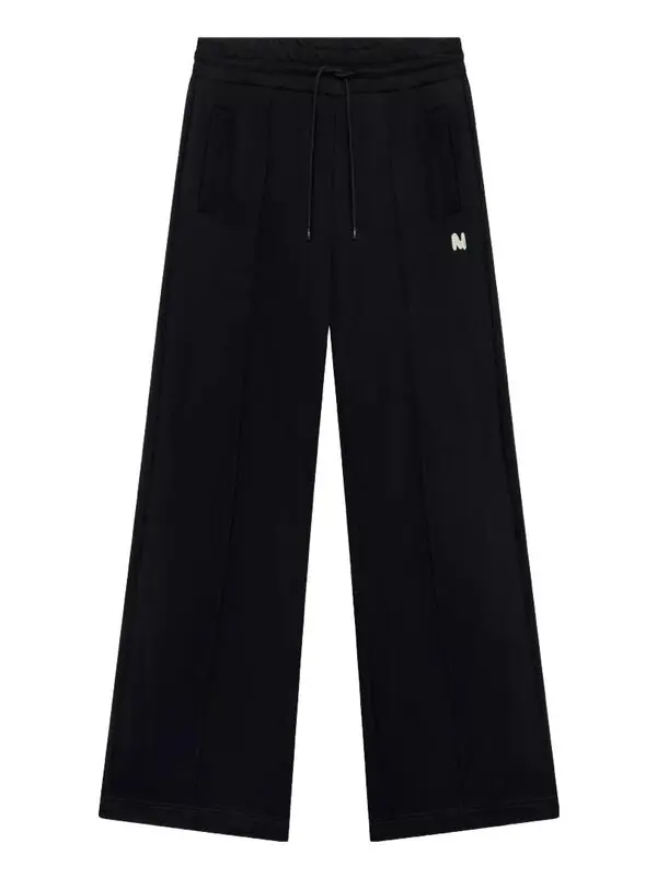 MSGM Logo Patch Drawstring Track Pants - Black
