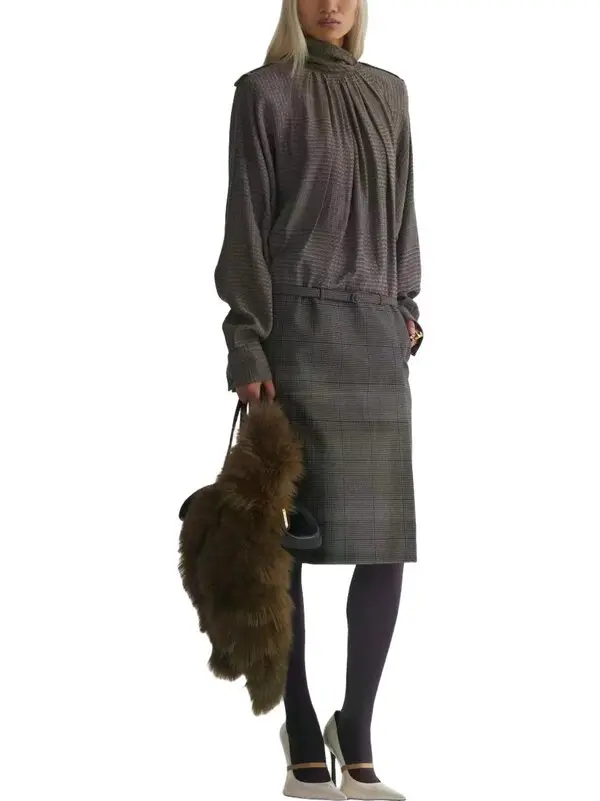 MUGLER Midi Hybrid Shirt Dress - Grey