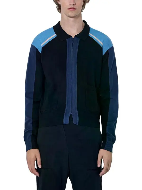 KIKO KOSTADINOV Contrast-panel Zip-front Sweater - Black