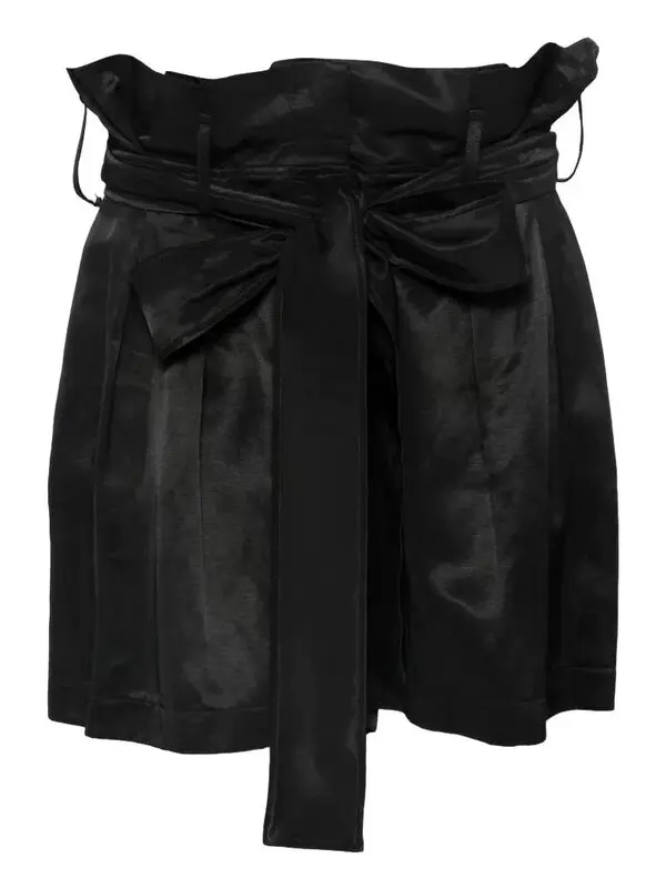 JIJIL Paperbag Waist Belted Shorts - Black