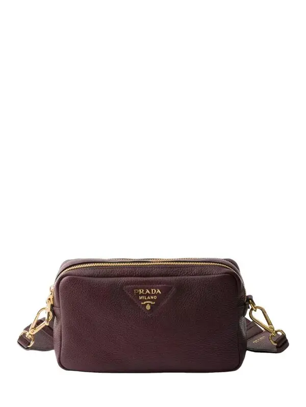 Prada Small Leather Shoulder Bag - Red