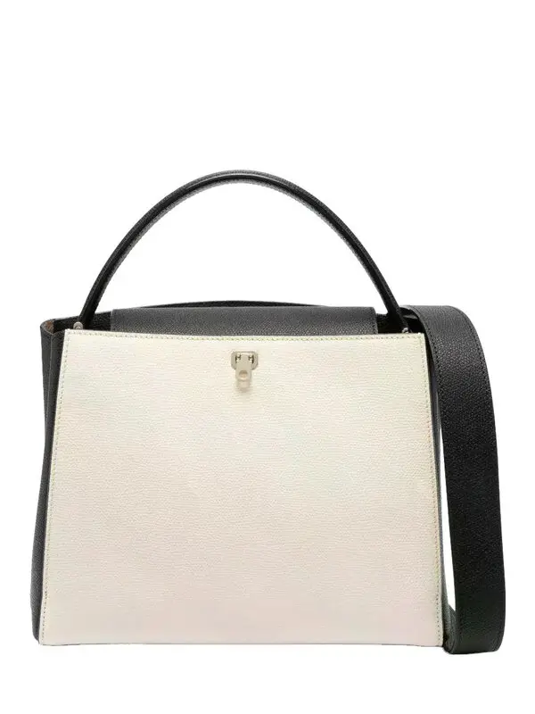 VALEXTRA Medium Brera Leather Tote Bag - Black