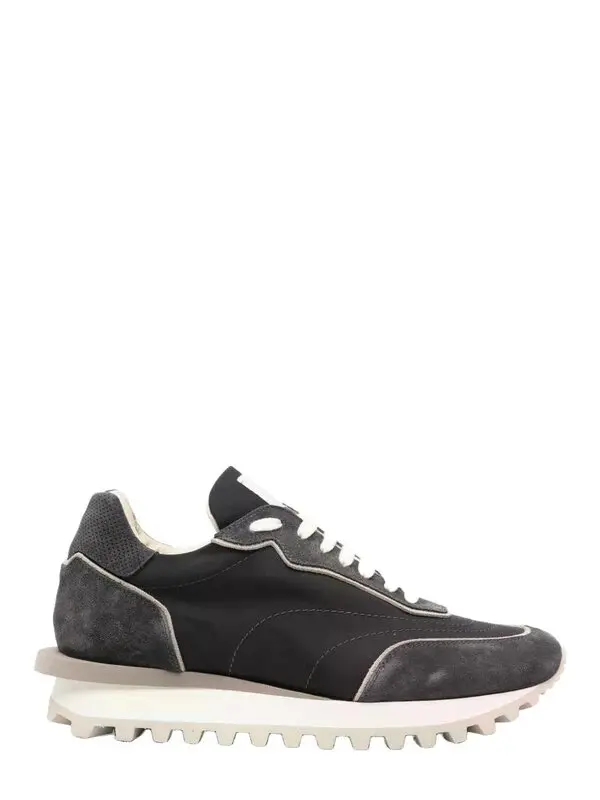 Eleventy Panelled Ridged-sole Sneakers - Grey