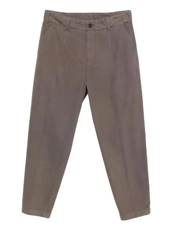 Eleventy Pleated Straight-leg Trousers - Brown