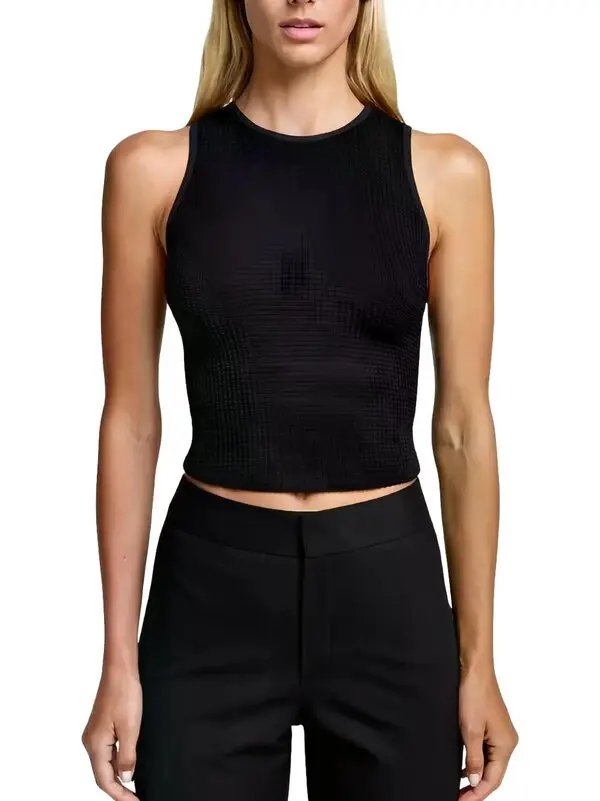 Smythe Textured Knit Racerback Tank - Black