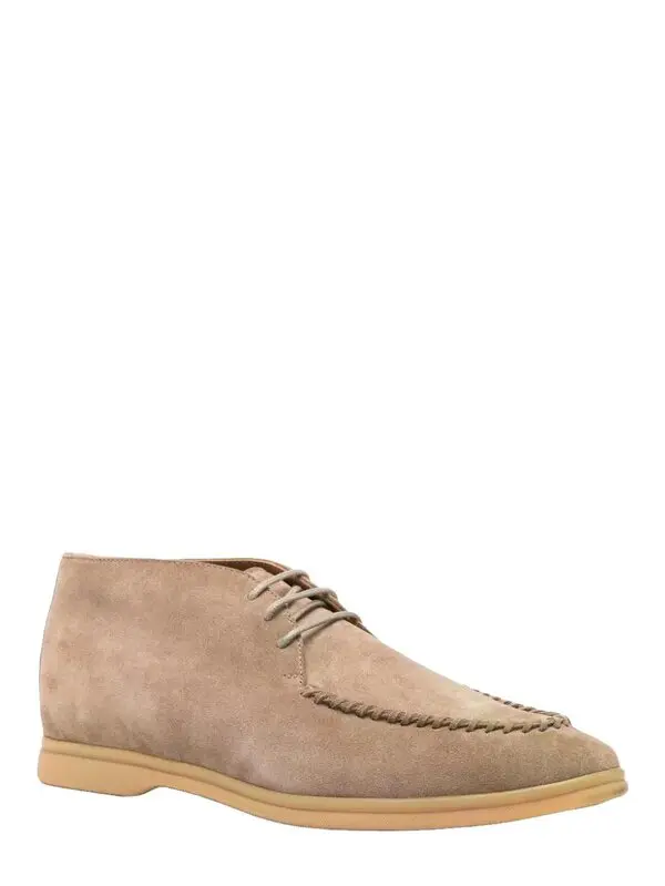 Eleventy Whipstitch-detail Suede Boots - Neutrals