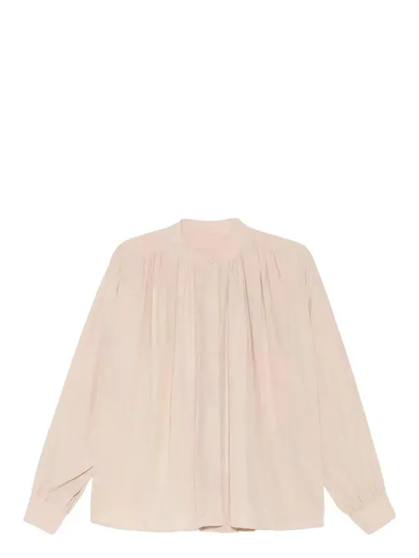 YVES SALOMON Pleated Silk Crepe Shirt - Neutrals