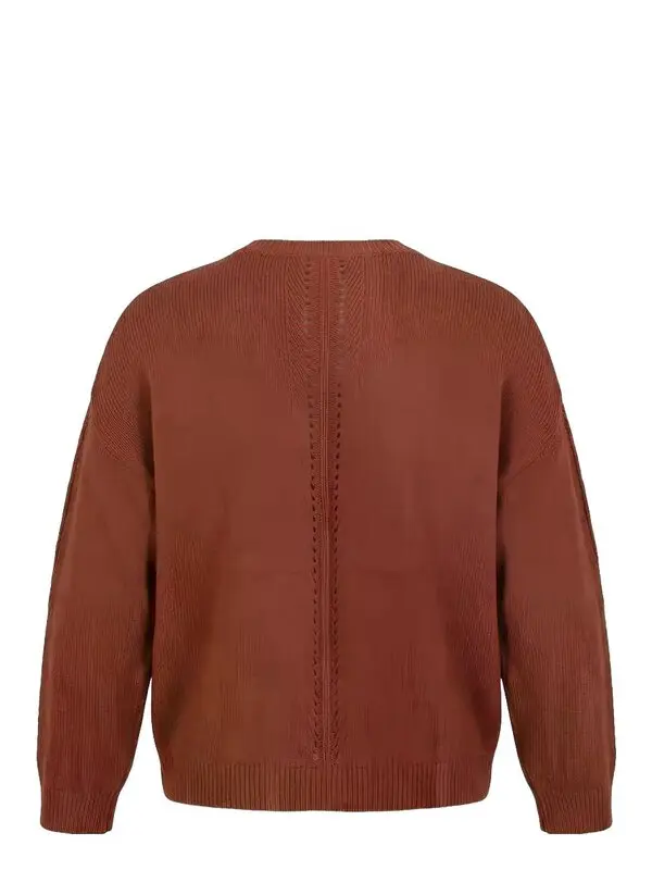 Valentino Garavani Open-knit Crew-neck Sweater - Brown