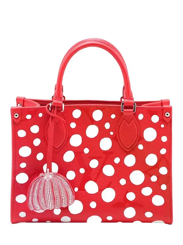 LOUIS VUITTON Yayoi Kusama Monogram Giant Empreinte Onthego Pm Satchel - Red