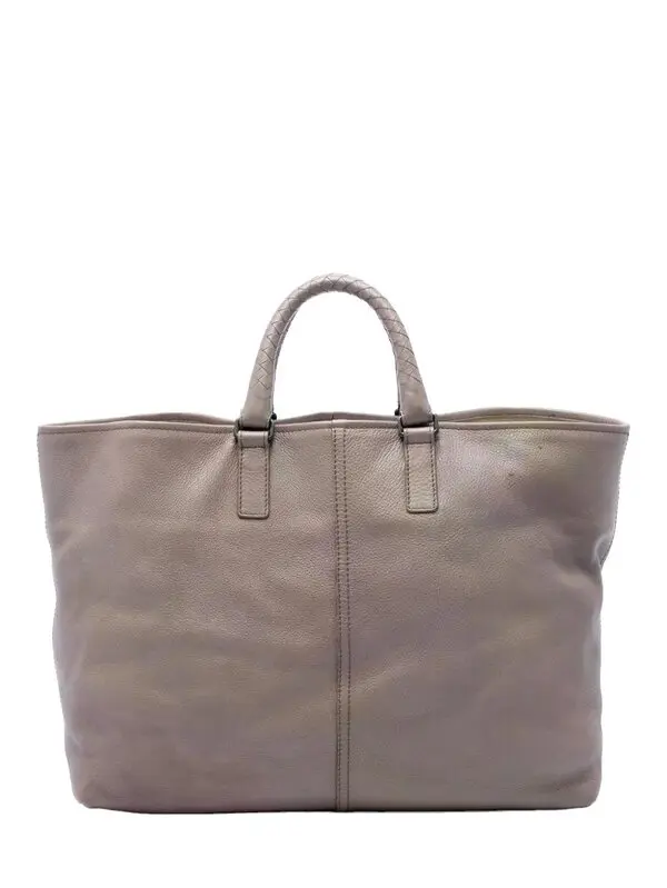 Bottega Veneta 2008 Calfskin Intrecciato Handle Tote Bag - Brown