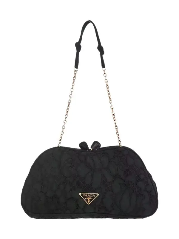 Prada 1990-2000s Lace Chain Shoulder Bag - Black