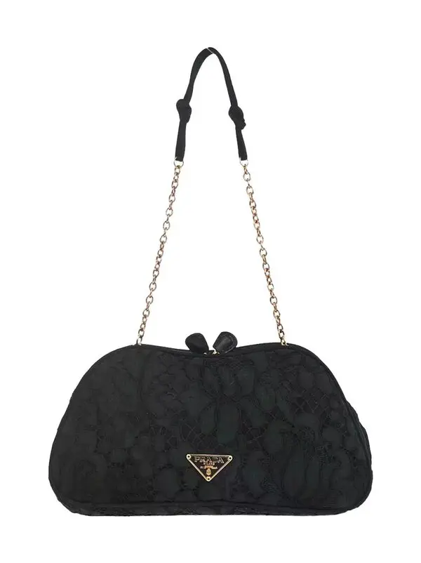Prada 1990-2000s Lace Chain Shoulder Bag - Black