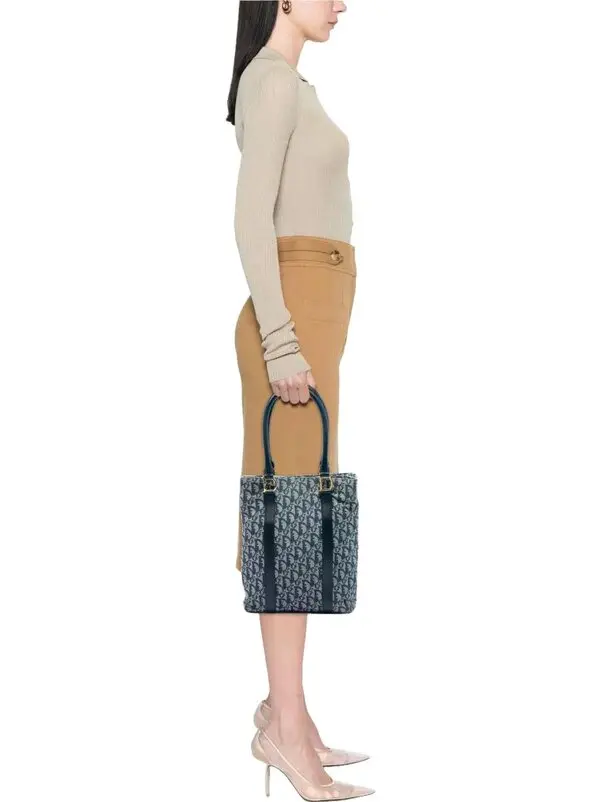 Dior 2003 Diorissimo Trotter Canvas Tote Bag - Blue