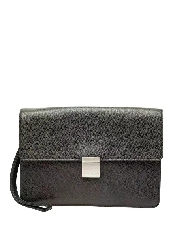 LOUIS VUITTON 2004 Taiga Selenga Clutch Bag - Black