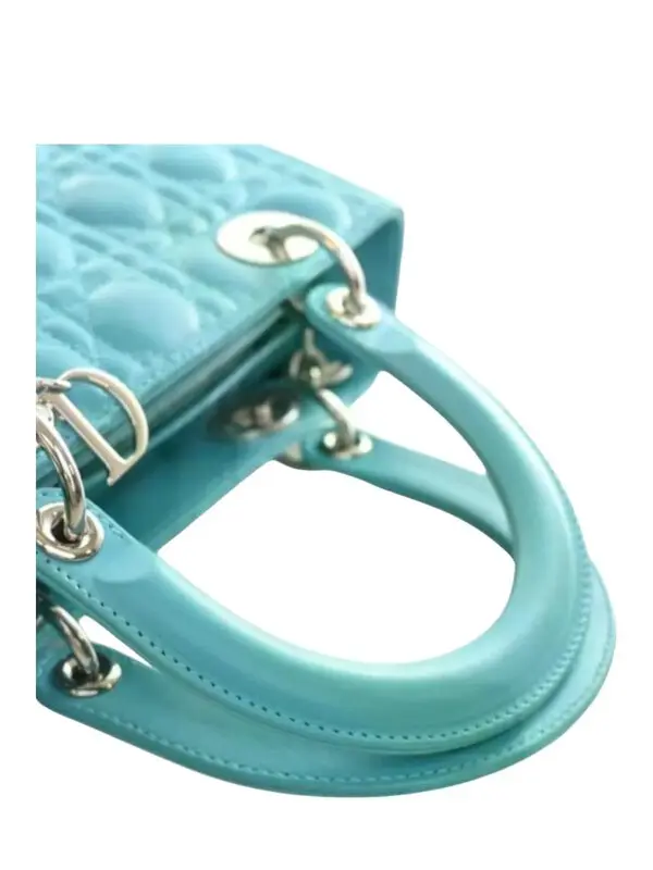 Dior 2011 Medium Lambskin Cannage Lady Satchel - Blue