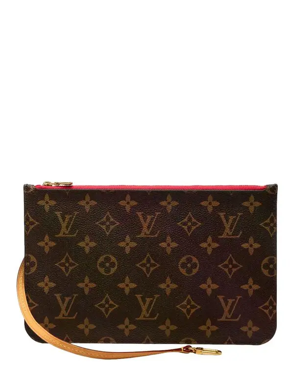 LOUIS VUITTON 2016 Monogram Neverfull Mm Pouch - Brown