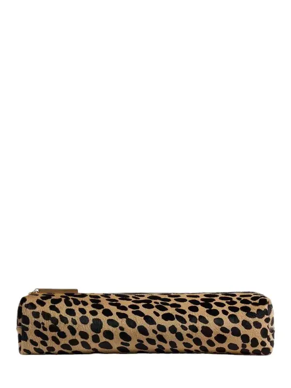 Khaite Heyna-print Haircalf Pencil Case - Brown