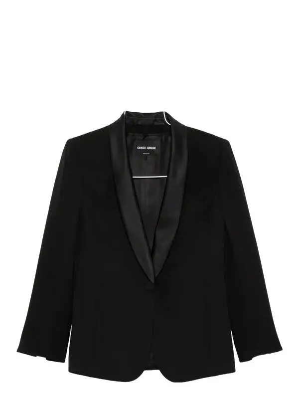 Giorgio Armani Satin-lapel Single-breasted Jacket - Black
