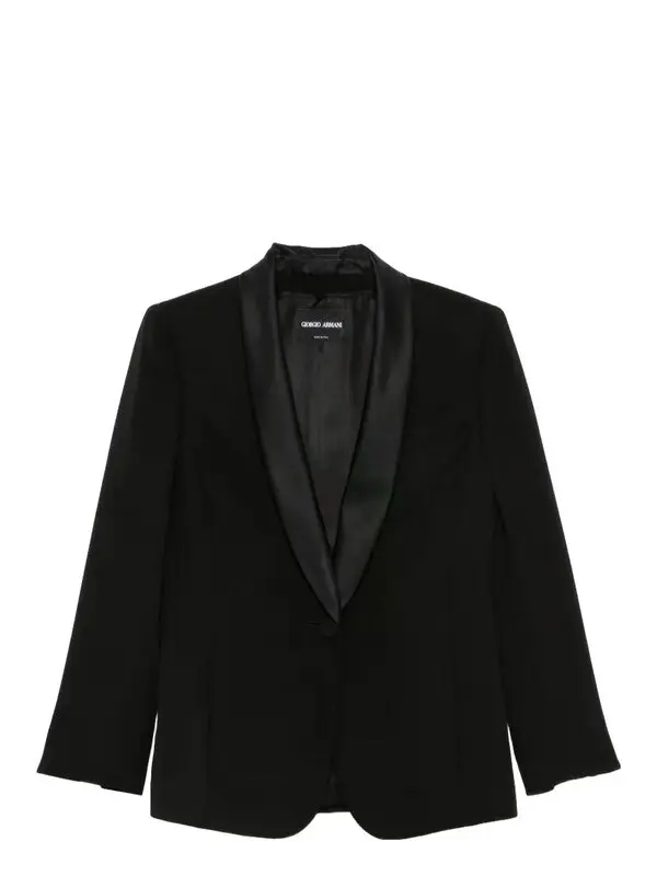 Giorgio Armani Satin-lapel Single-breasted Jacket - Black