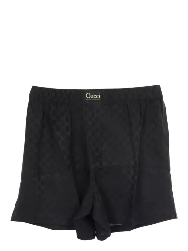 Gucci Silk Jacquard Gg Pattern Shorts - Black