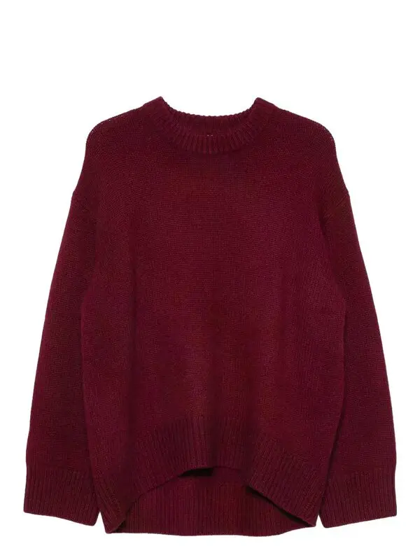 LISA YANG Noor Ribbed Knit Crewneck Sweater - Red