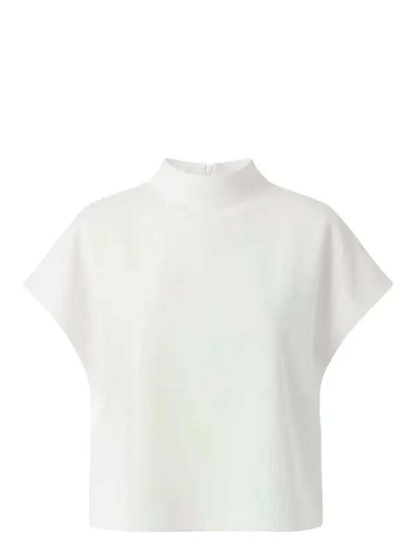 RUNDHOLZ BLACK LABEL High-neck Short-sleeve Blouse - White