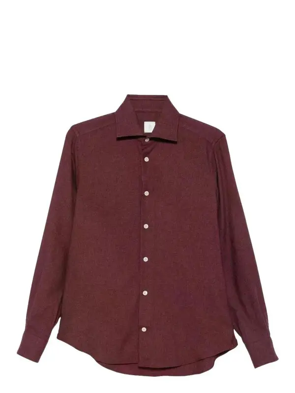 Eleventy Button-up Long-sleeve Shirt - Red