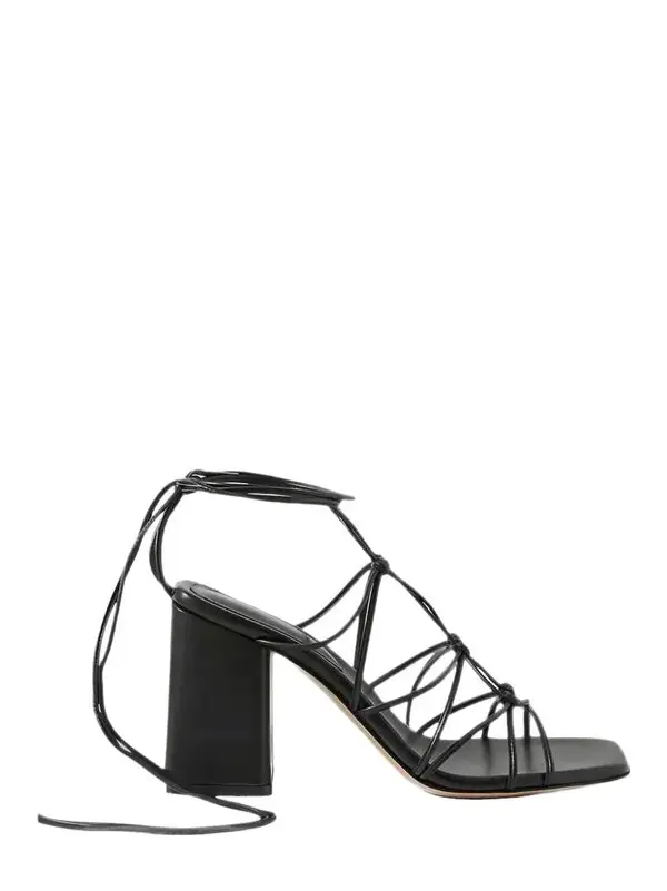 GIANVITO ROSSI Minas Knotted Leather Sandals - Black