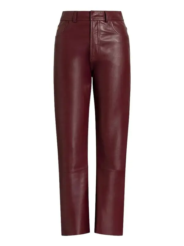 Alberta Ferretti Faux Leather Trousers - Brown