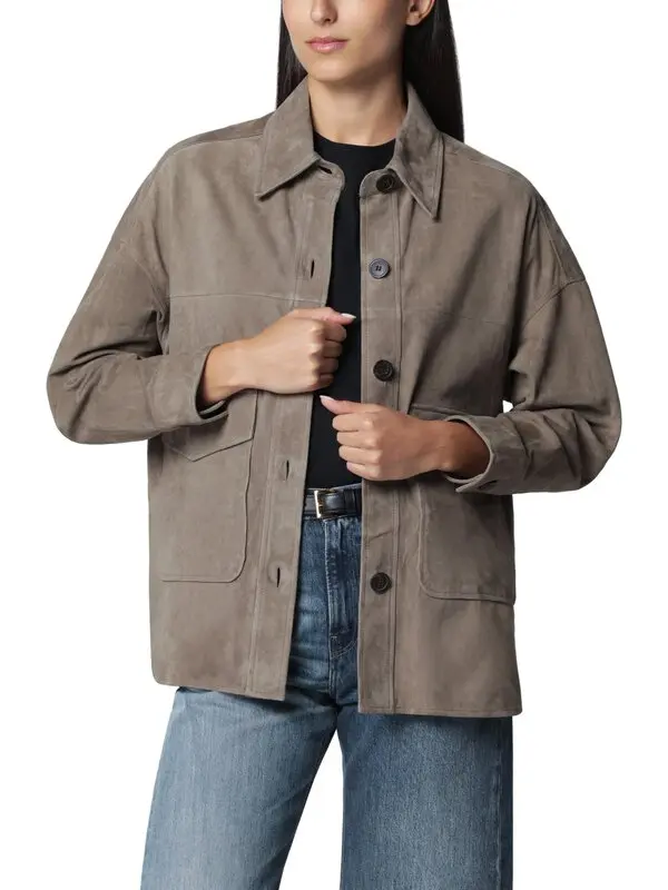 ARMA Taupe Suede Shirt Jacket - Brown